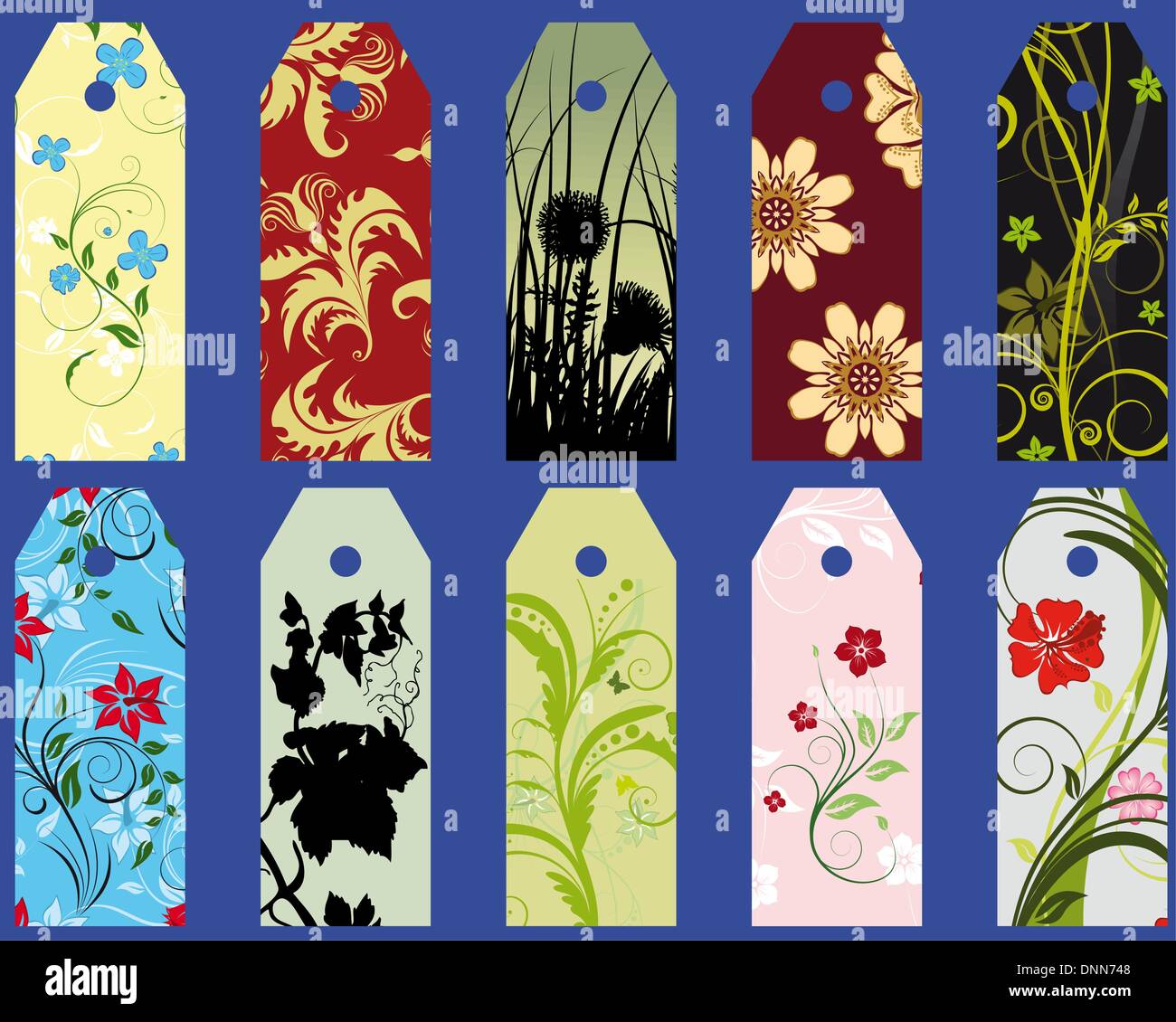Set of ten different vector floral bookmarks Stock Vector Image & Art ...