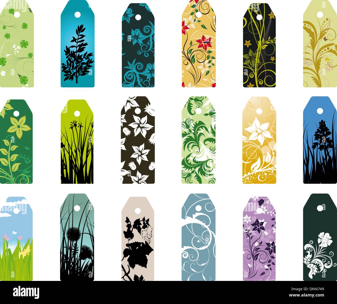 Set of different vector floral bookmarks for design use Stock Vector ...