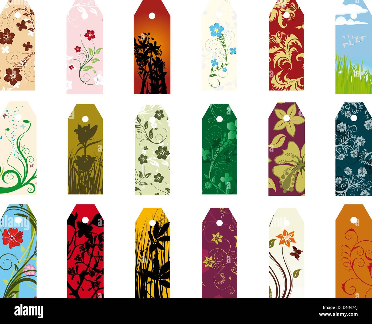 Set of different vector floral bookmarks for design use Stock Vector ...