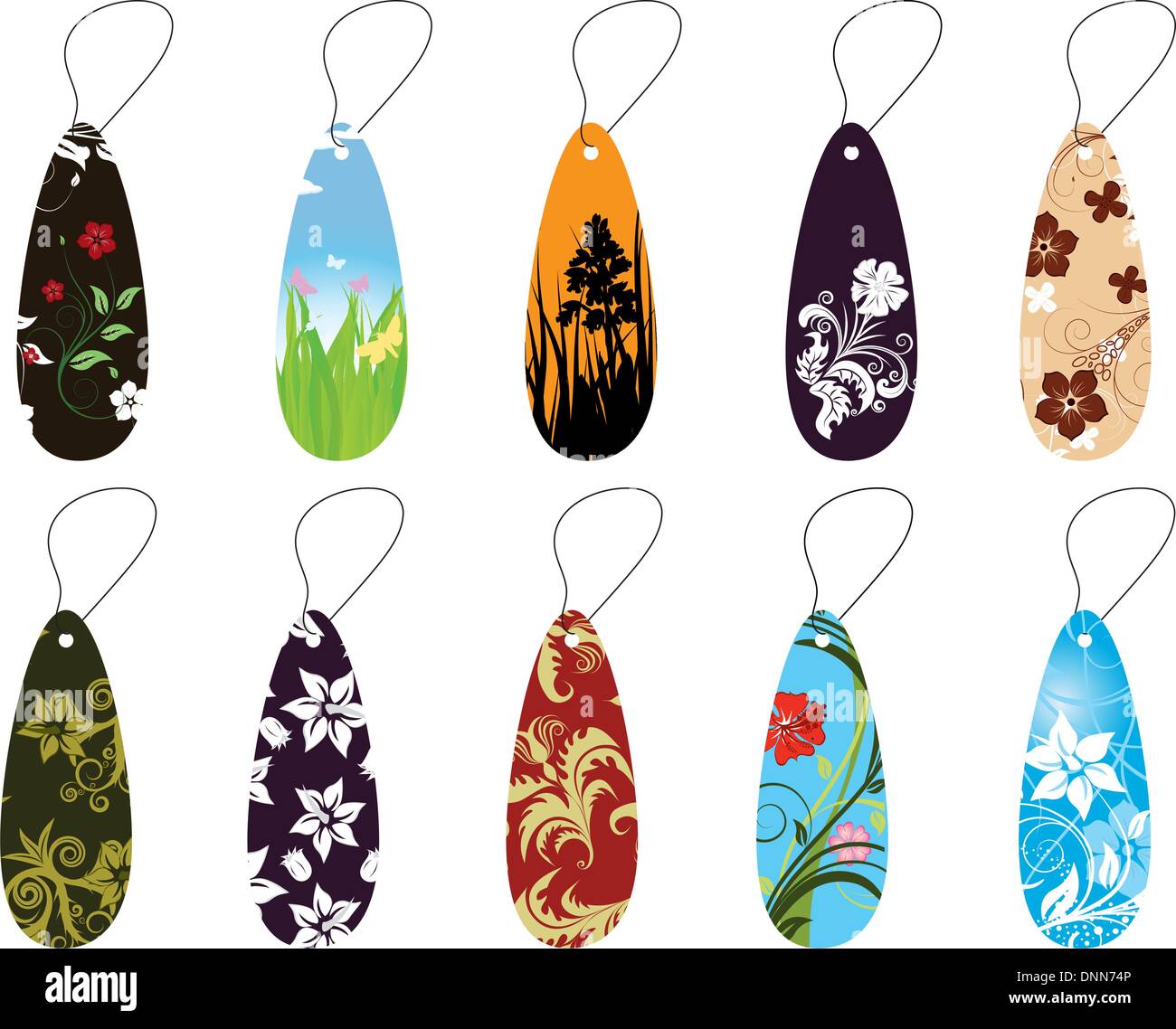 Set of different floral bookmarks for design use Stock Vector Image ...