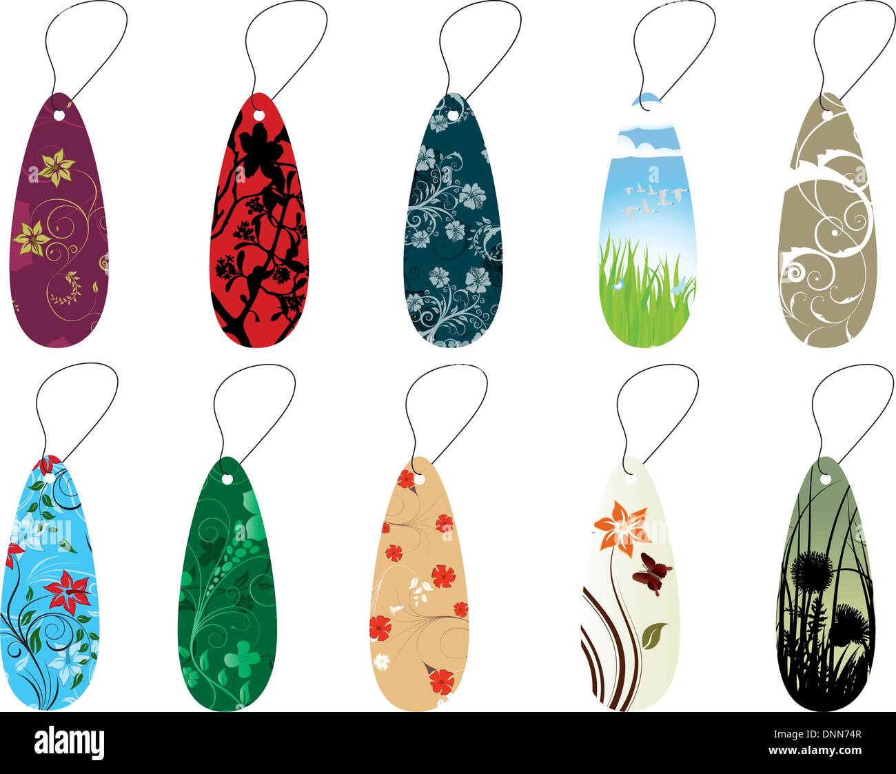 Set of different floral bookmarks for design use Stock Vector Image ...