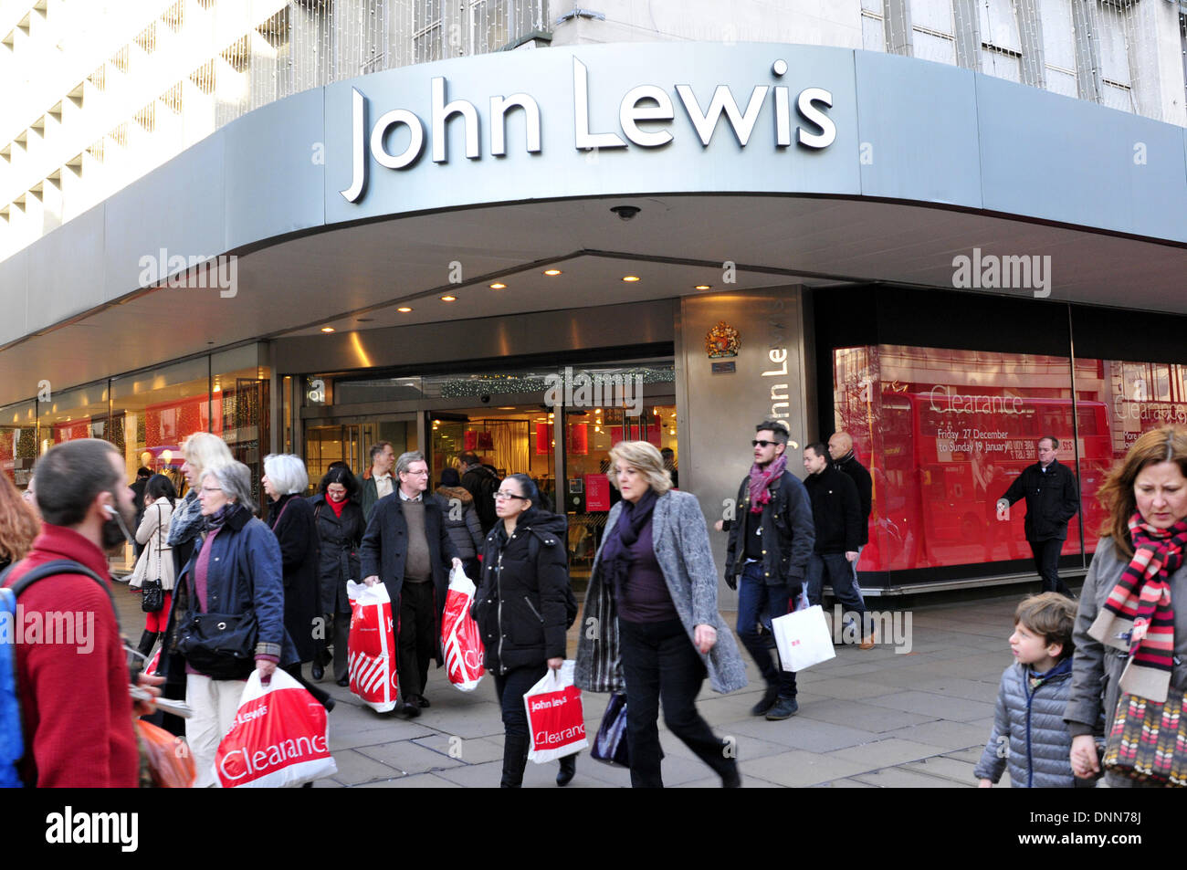 Shoppers outside john lewis on oxford street hi-res stock photography ...