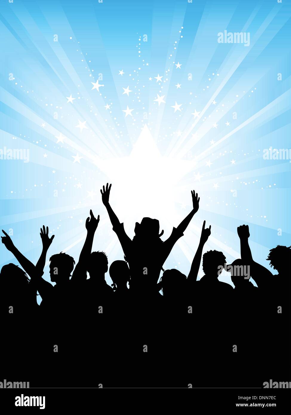 Excited crowd on starburst background Stock Vector Image & Art - Alamy