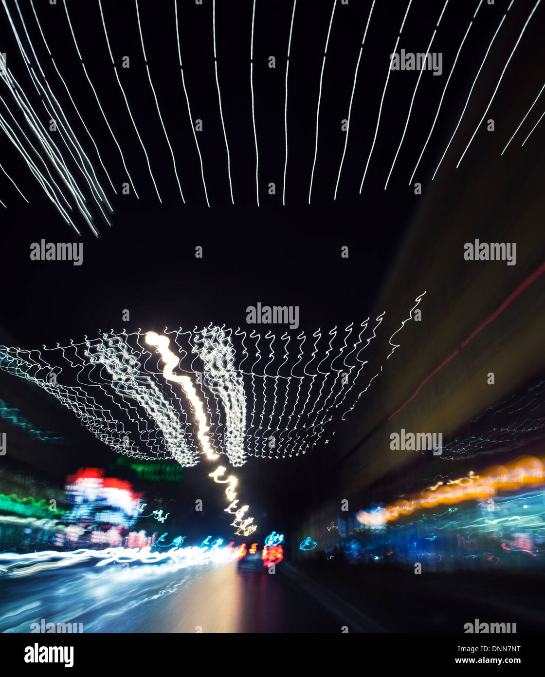 moving car abstract, blurred citylights Stock Photo - Alamy