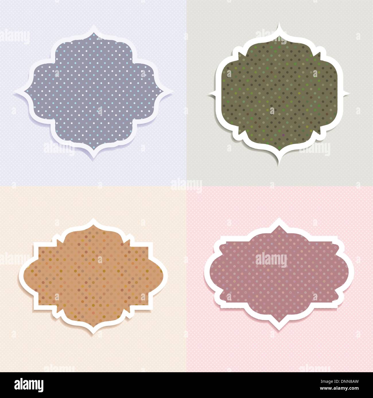 Collection of four different polka dot themed labels Stock Vector Image ...