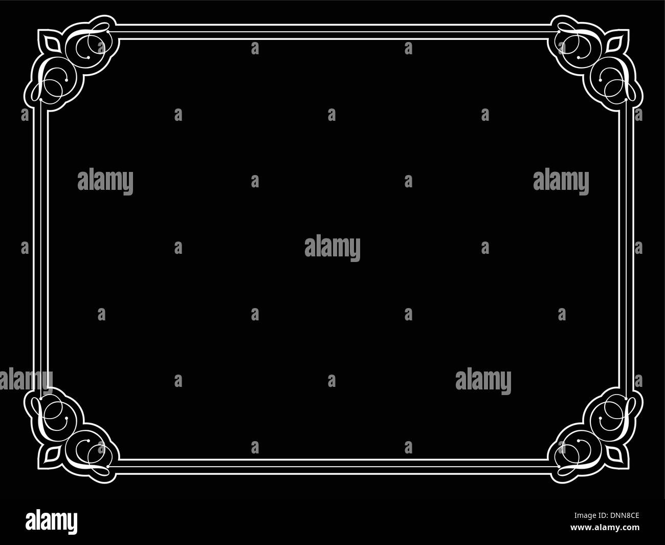 Decorative vintage style border on black background Stock Vector Image ...