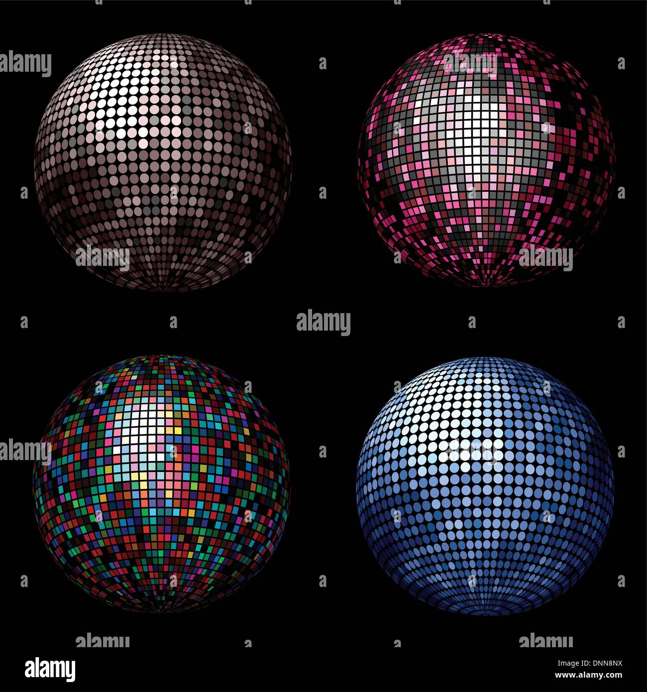 Various different coloured disco balls Stock Vector Image & Art - Alamy