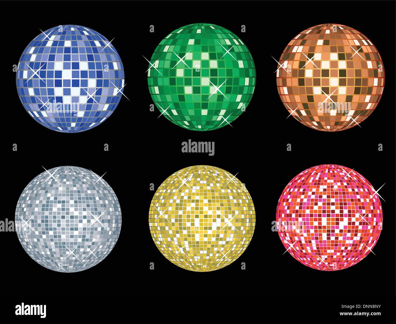 Various coloured shiny disco balls Stock Vector Image & Art - Alamy
