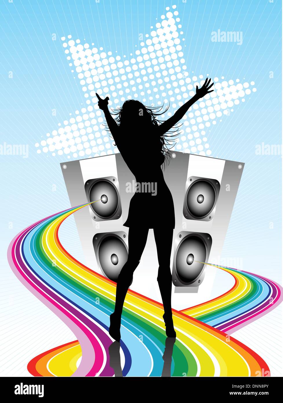 Crowd dancing in a club Stock Vector Images - Alamy