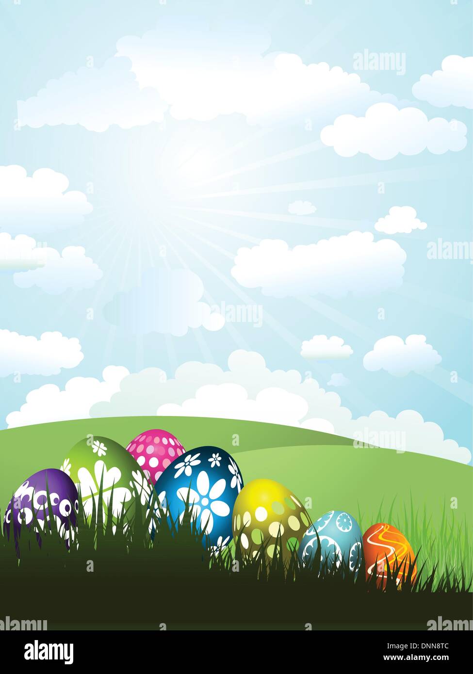 Colourful spring landscape Stock Vector Images - Alamy