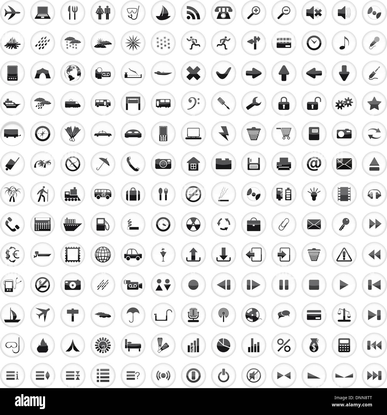 Biggest collection of 170 different icons for using in web design Stock ...