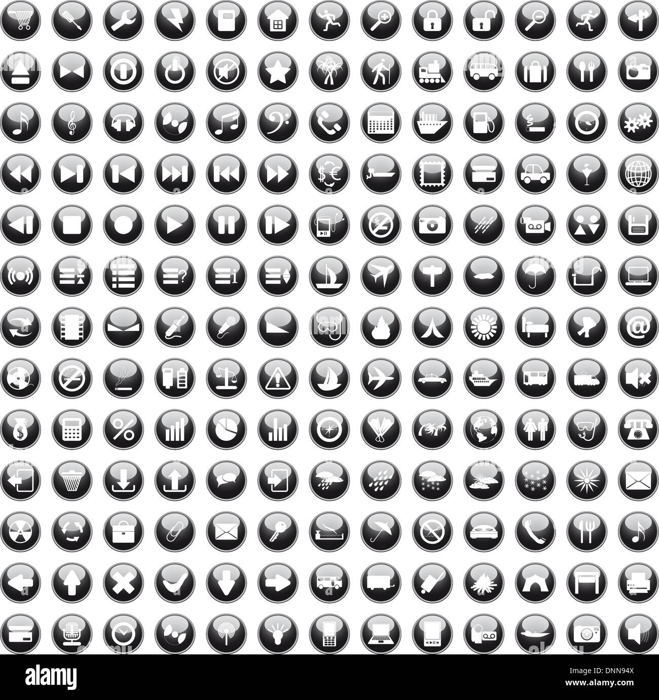 Biggest collection of 170 different icons for using in web design Stock ...