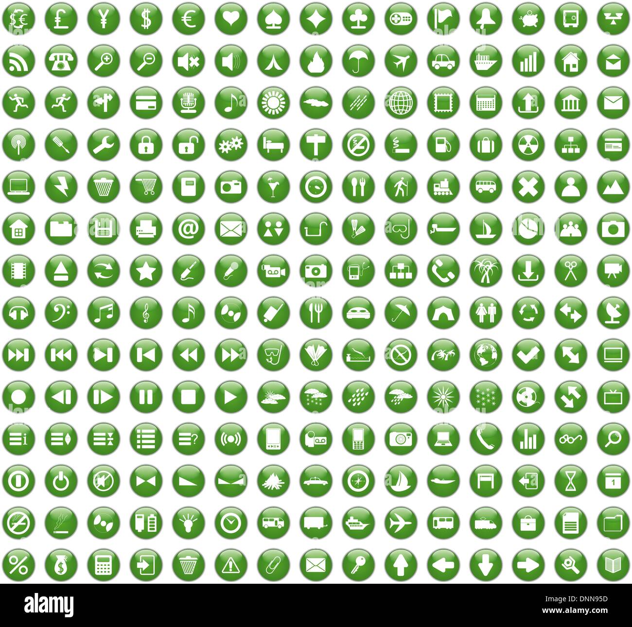 Biggest collection of different icons for using in web design Stock ...