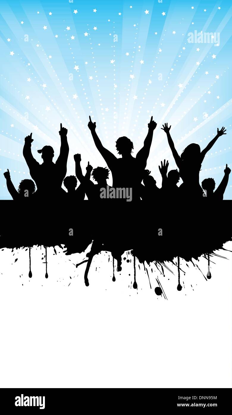 Silhouette excited crowd on abstract hi-res stock photography and ...
