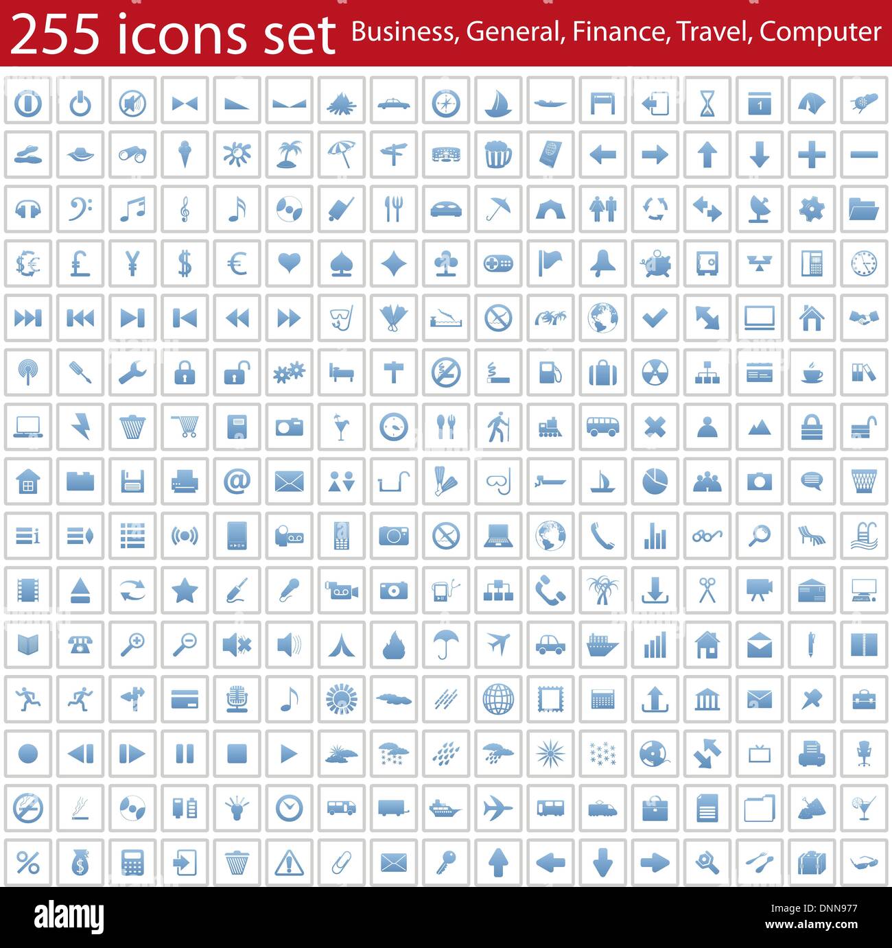 Biggest collection of different icons for using in web design Stock ...