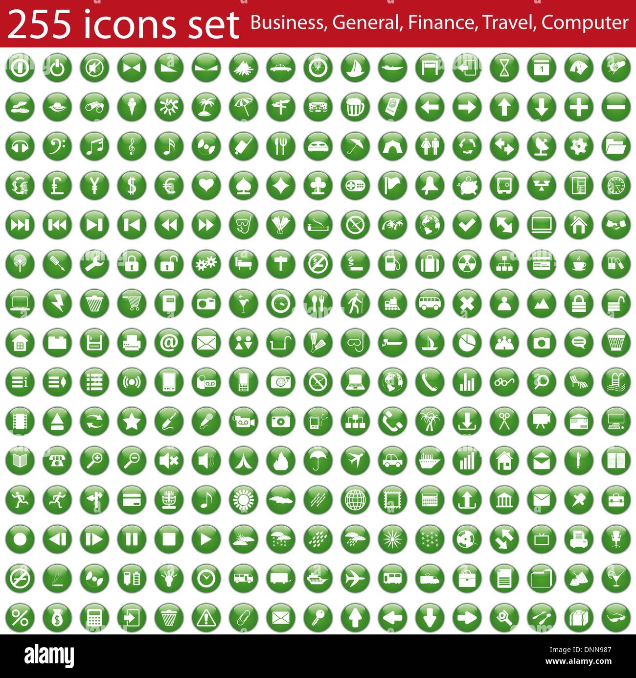Biggest collection of different icons for using in web design Stock ...