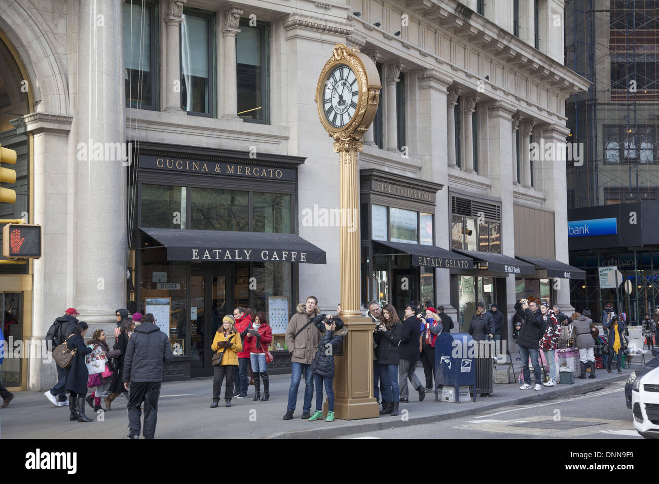 Eataly Caffe is a popular spot on Broadway to eat and from outside view ...