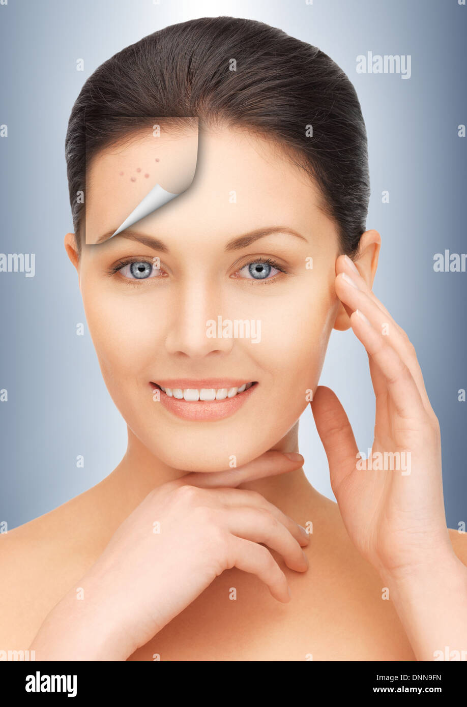face and hands of beautiful woman Stock Photo - Alamy