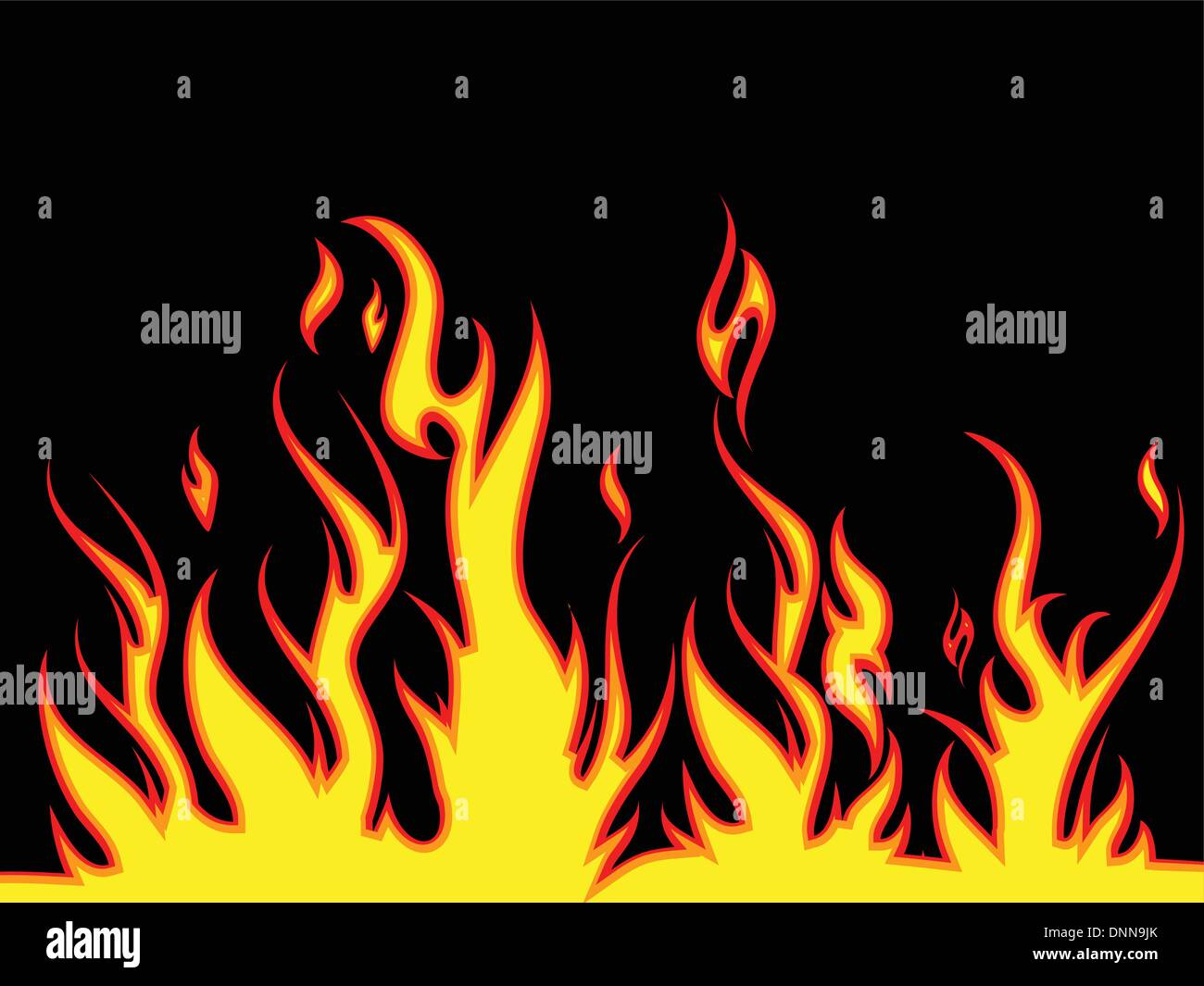 Illustration of flames on a black background Stock Vector Image & Art ...