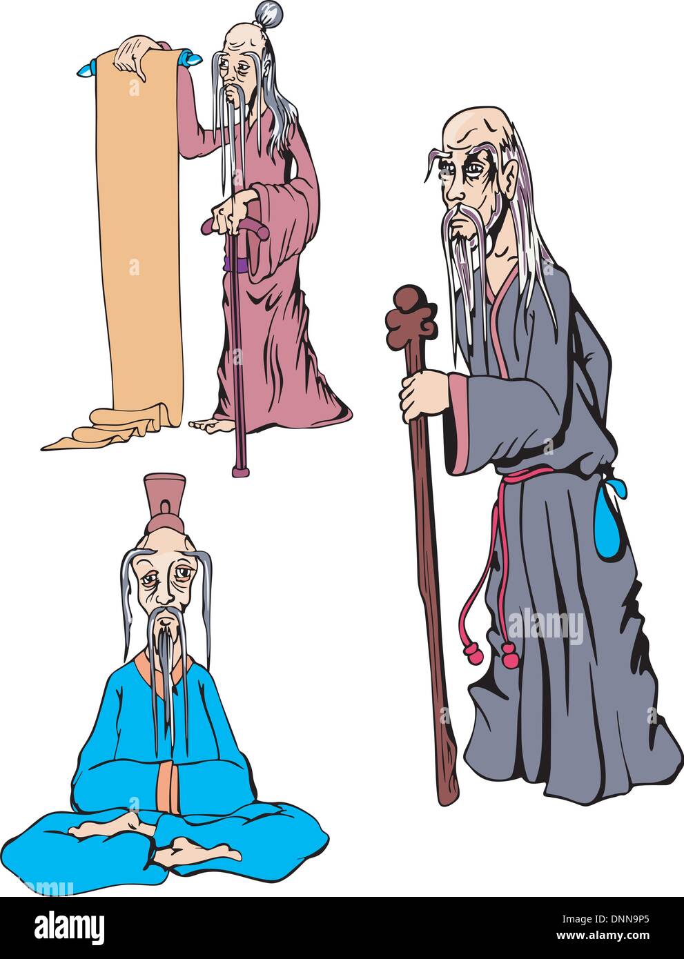 Elderly monk Stock Vector Images - Alamy