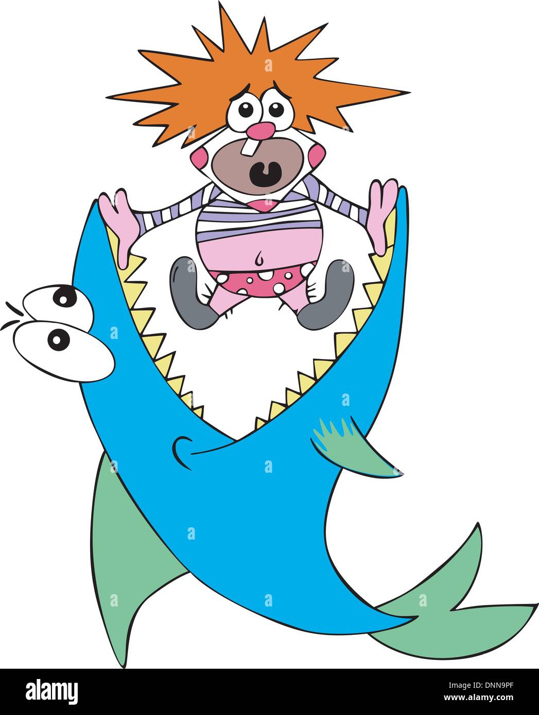 Funny cartoon illustration big fish hi-res stock photography and images ...