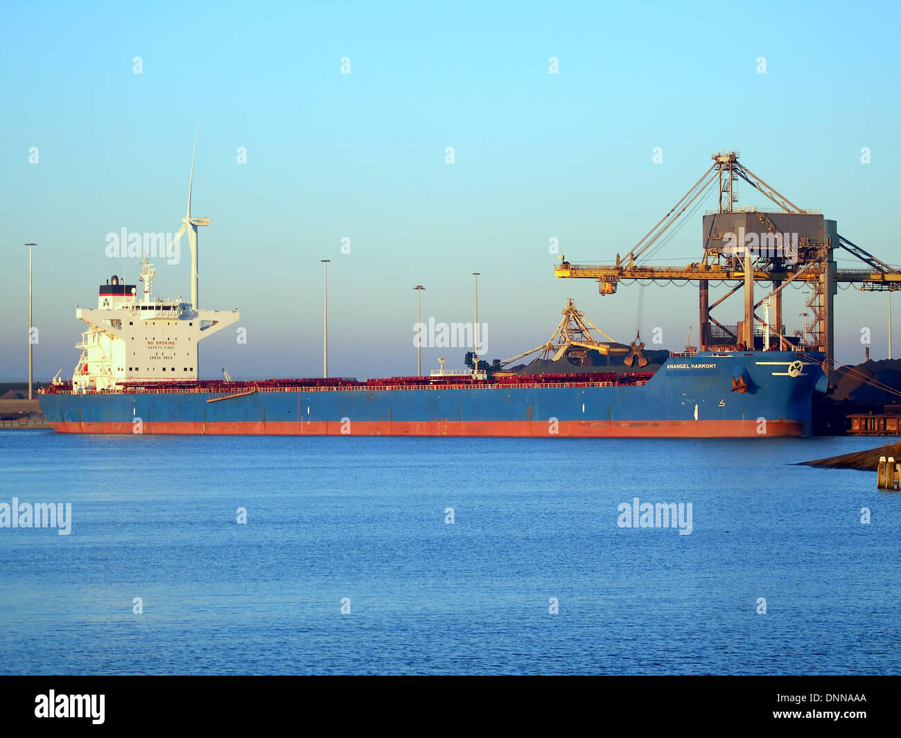 The ANANGEL HARMONY, IMO 9434412, is a large tanker vessel docked at ...