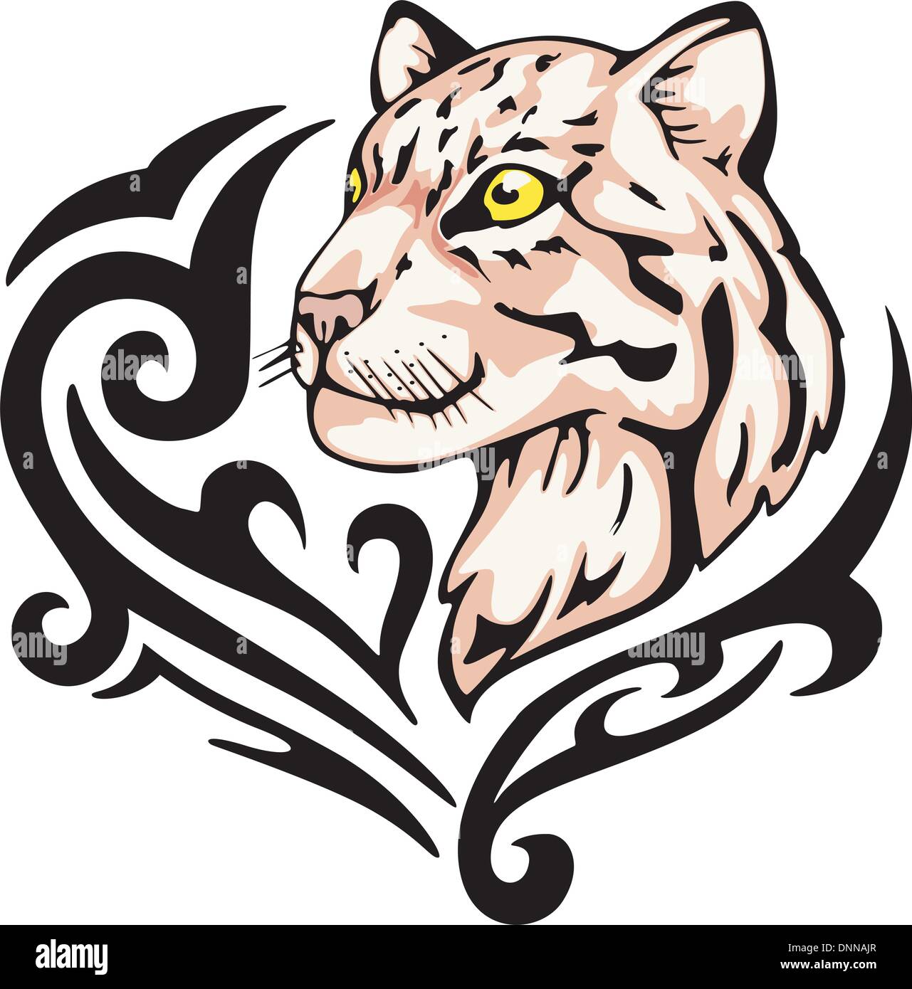 Tattoo with leopard head. Color vector illustration Stock Vector Image ...