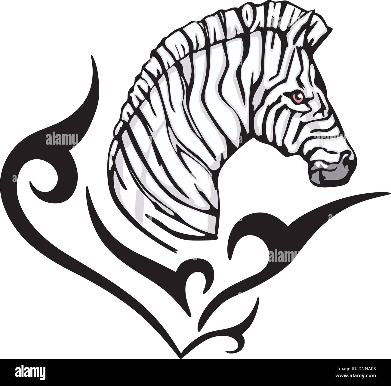 Tattoo with zebra head. Color vector illustration Stock Vector Image ...