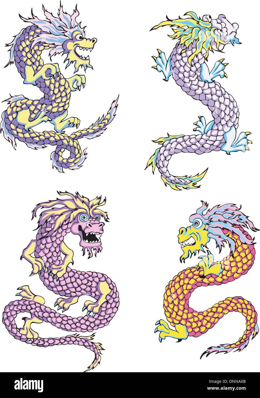 Chinese dragons myth Stock Vector Images - Alamy