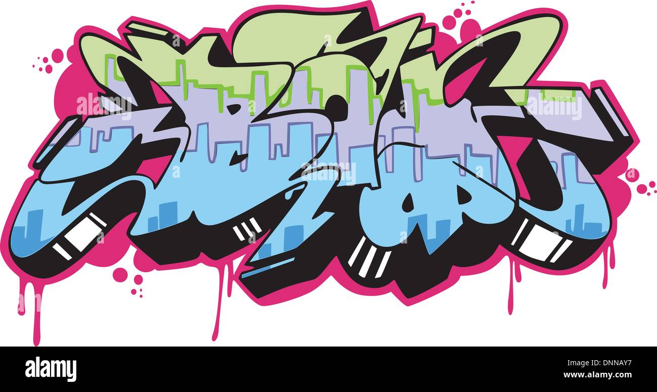 Graffito text design - boy. Color vector illustration Stock Vector ...