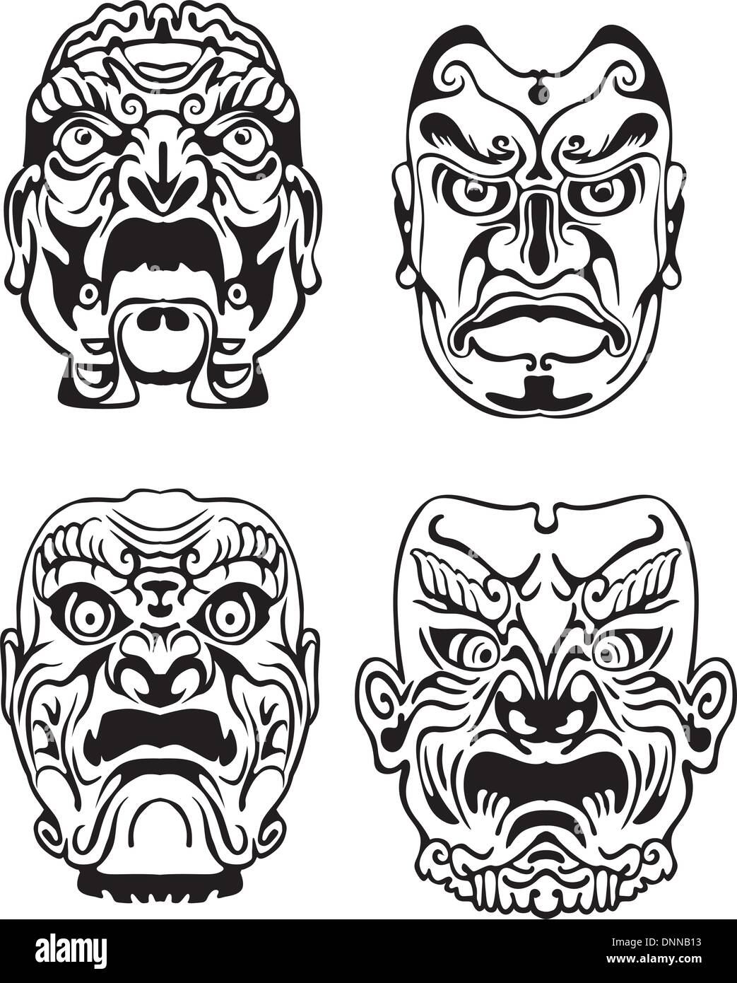 Nogaku mask Cut Out Stock Images & Pictures - Alamy