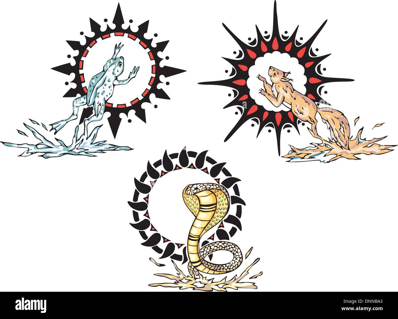 Totems - animals with solar signs. Set of vector illustrations Stock Vector Image & Art - Alamy