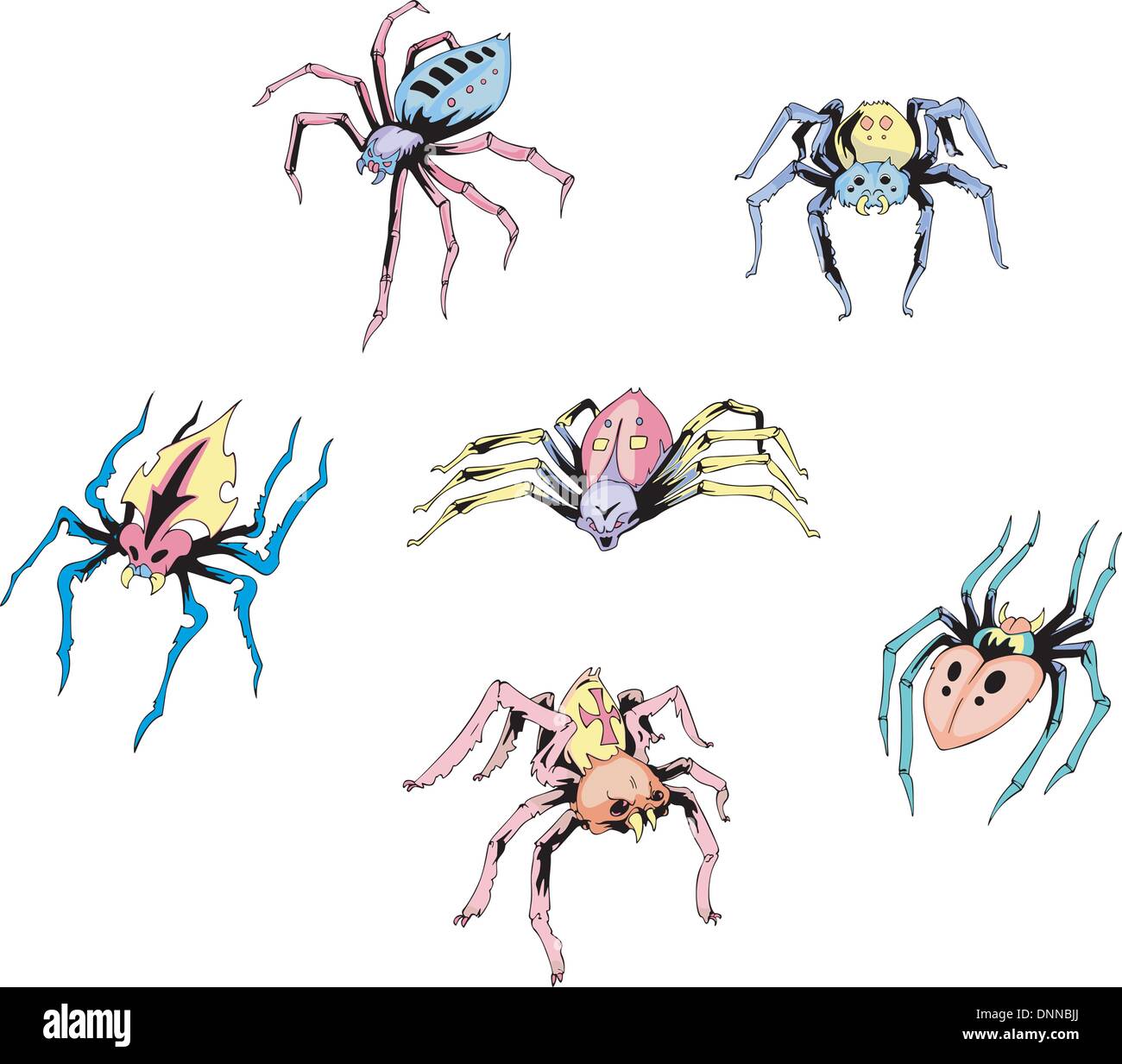 Set of spider tattoos. Color vector illustrations Stock Vector Image ...