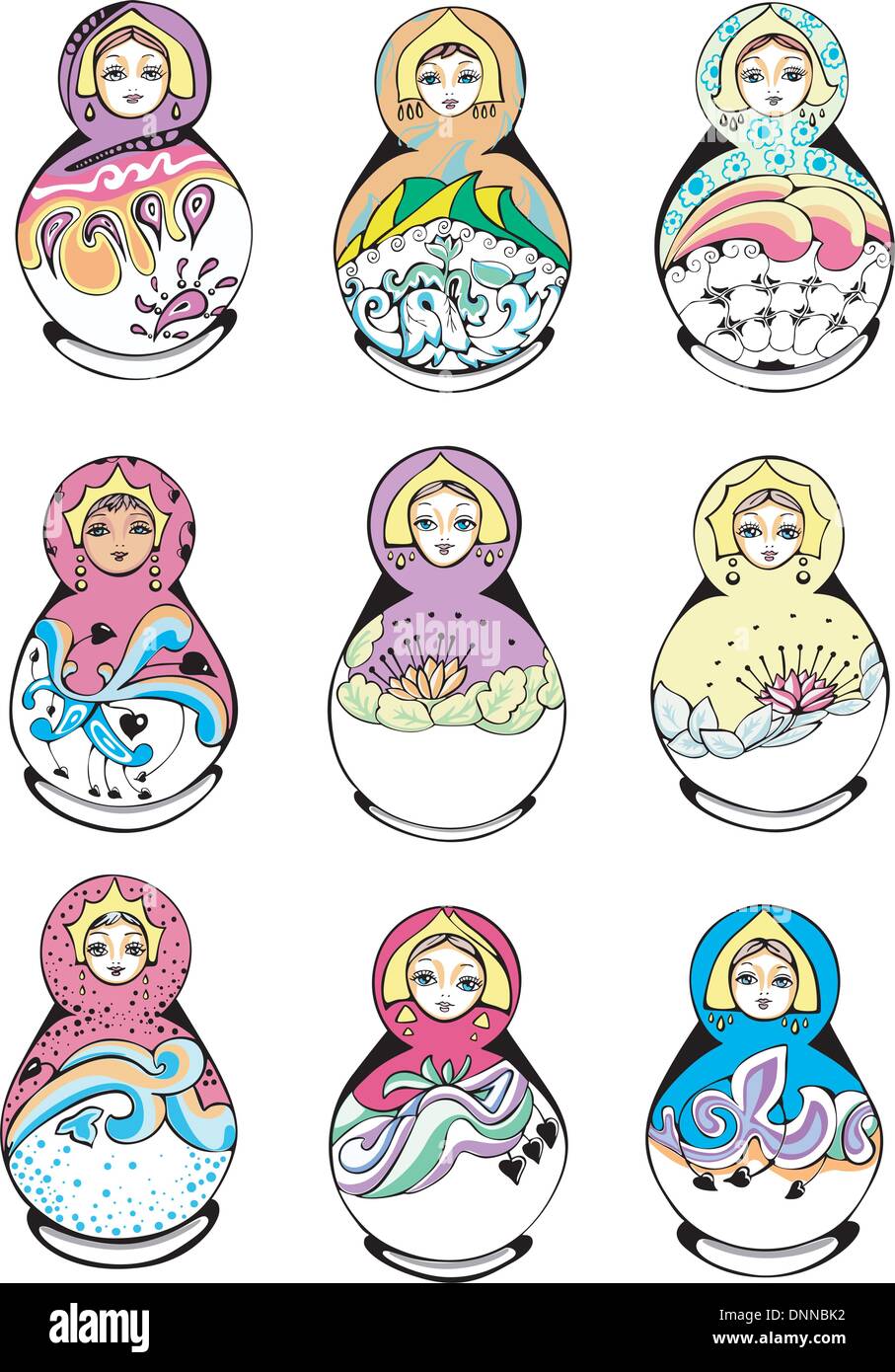 Matryoshka vector vectors hi-res stock photography and images - Alamy
