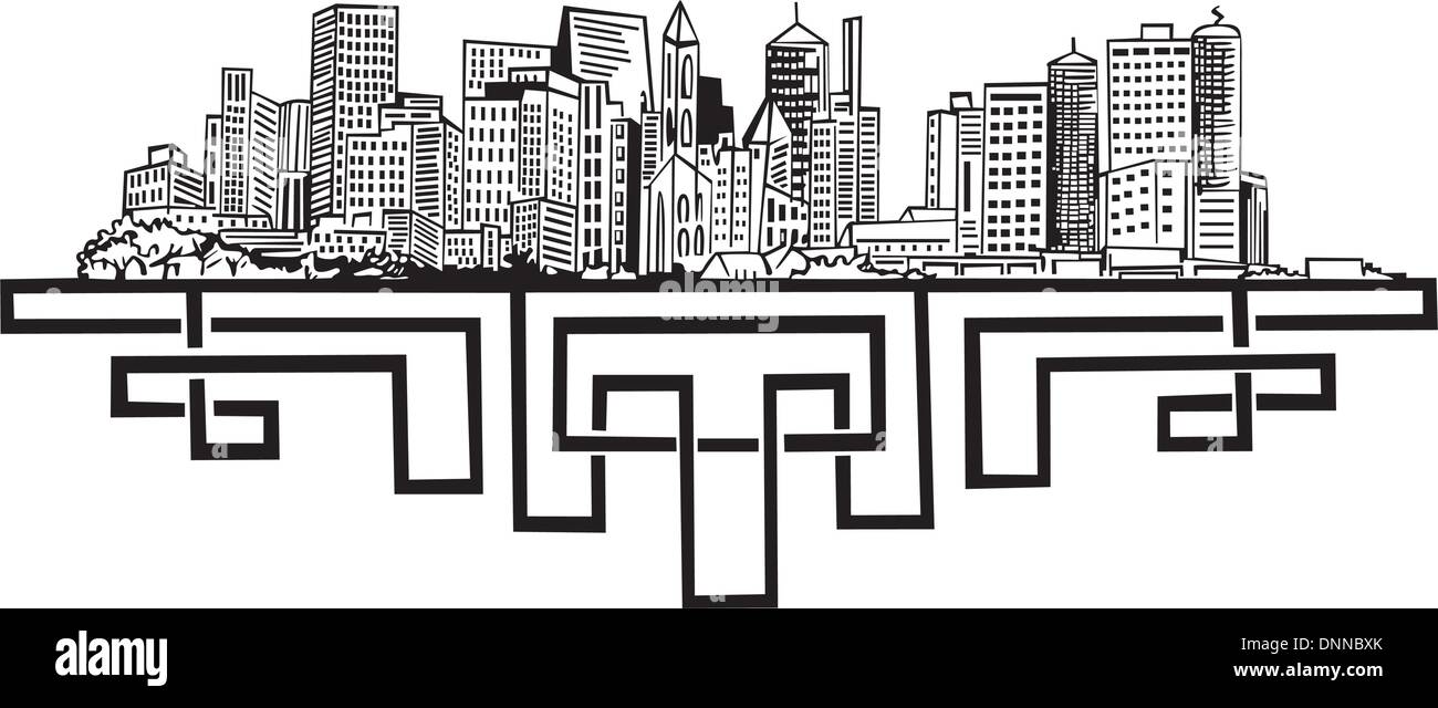 Downtown manhattan view Stock Vector Images - Alamy