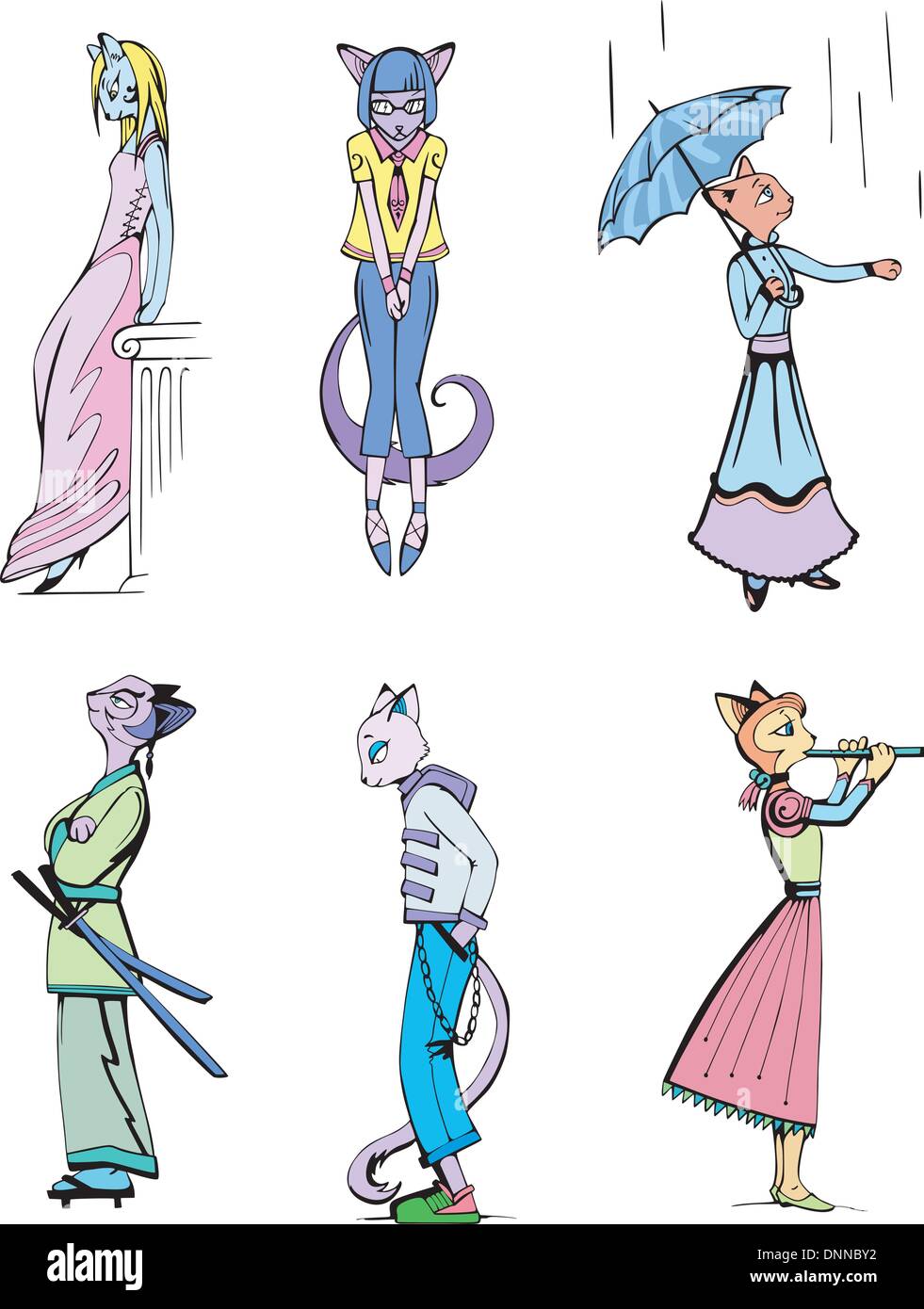 Vector set of exquisite cats. Cartoons Stock Vector Image & Art - Alamy