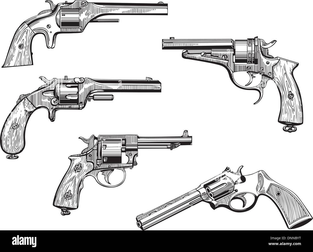 Old colt revolver drawing hi-res stock photography and images - Alamy