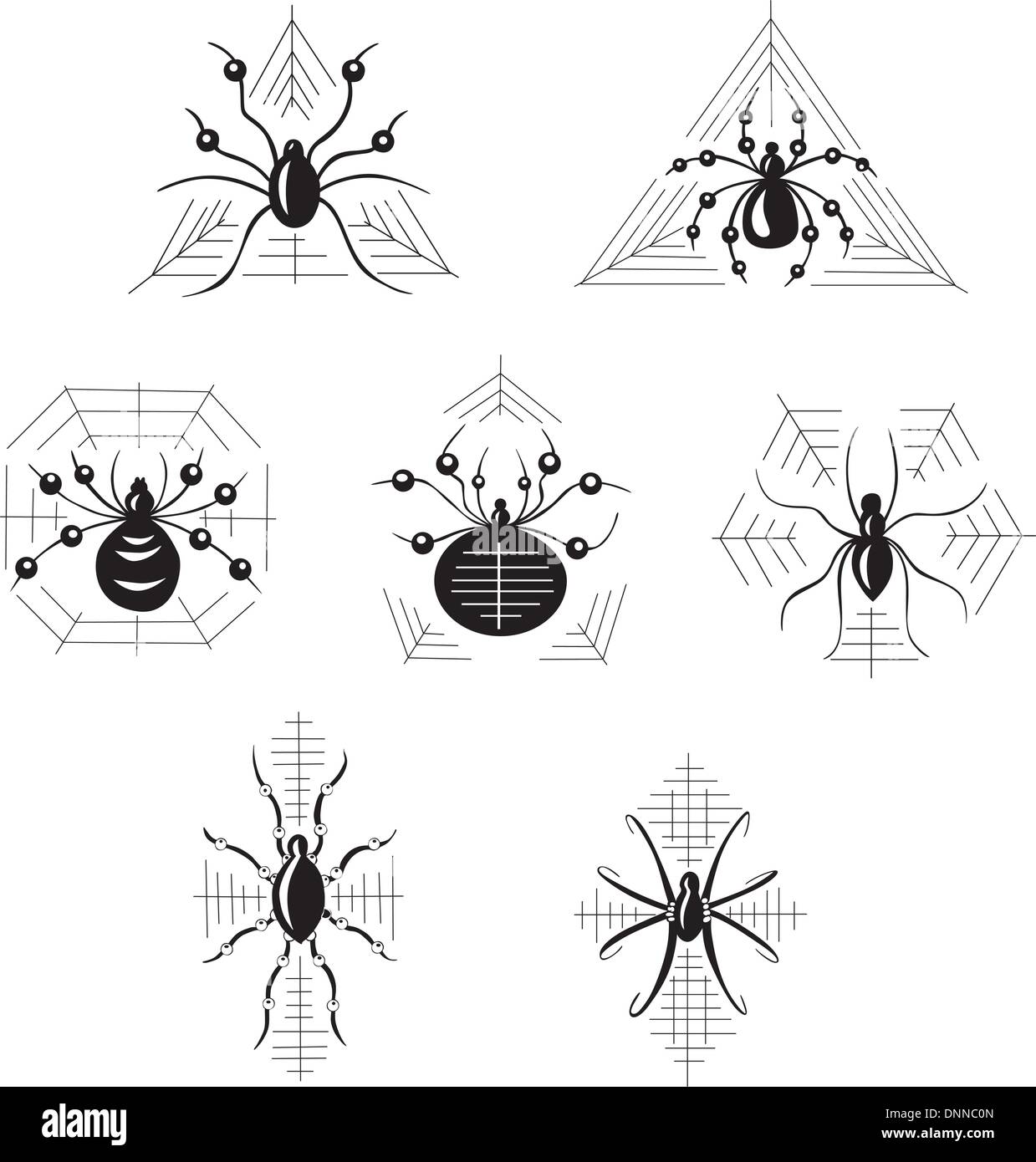 Vector set of decorative dingbats with spiders Stock Vector Image & Art ...
