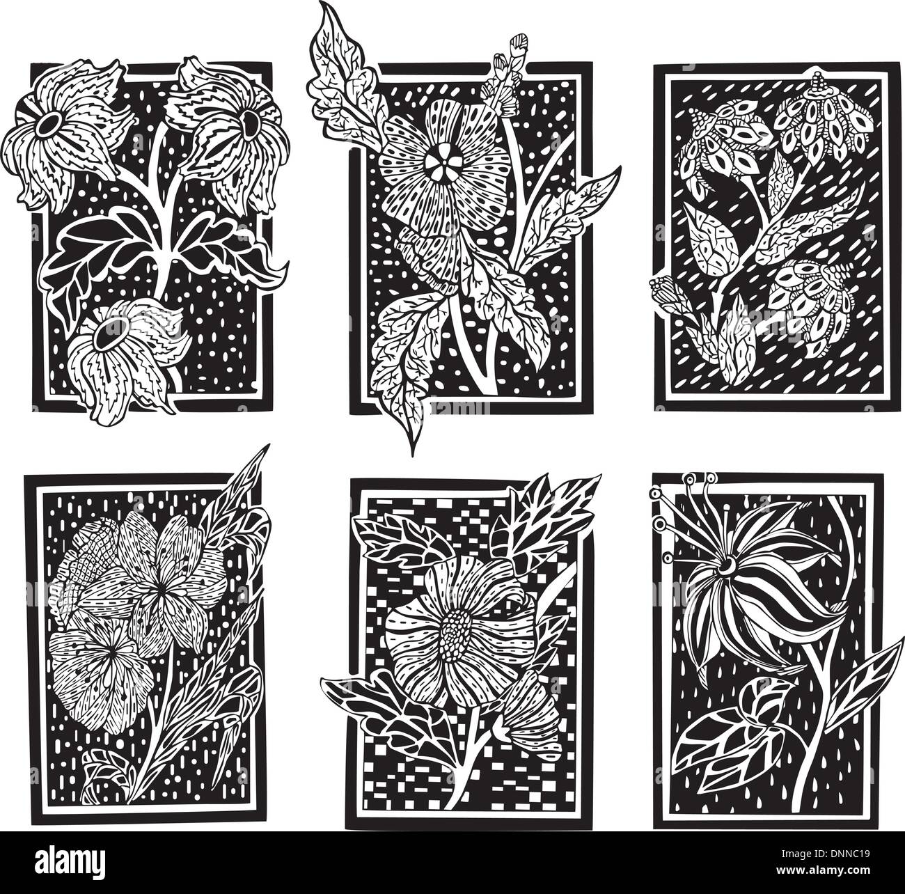 Flower art nouveau patterns vector Stock Vector Images - Alamy