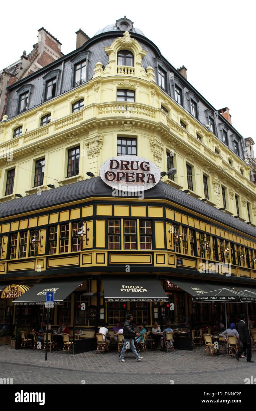 The Drug Opera cafe-restaurant in Brussels, Belgium Stock Photo - Alamy