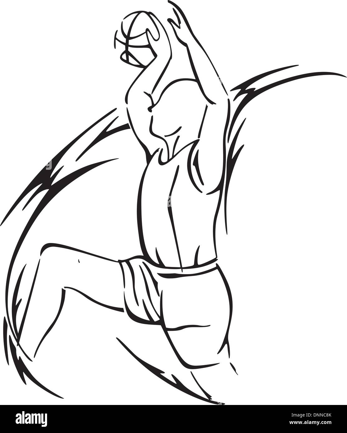 Shooting Basketball Drawing Line Drawing Of Basketball Player