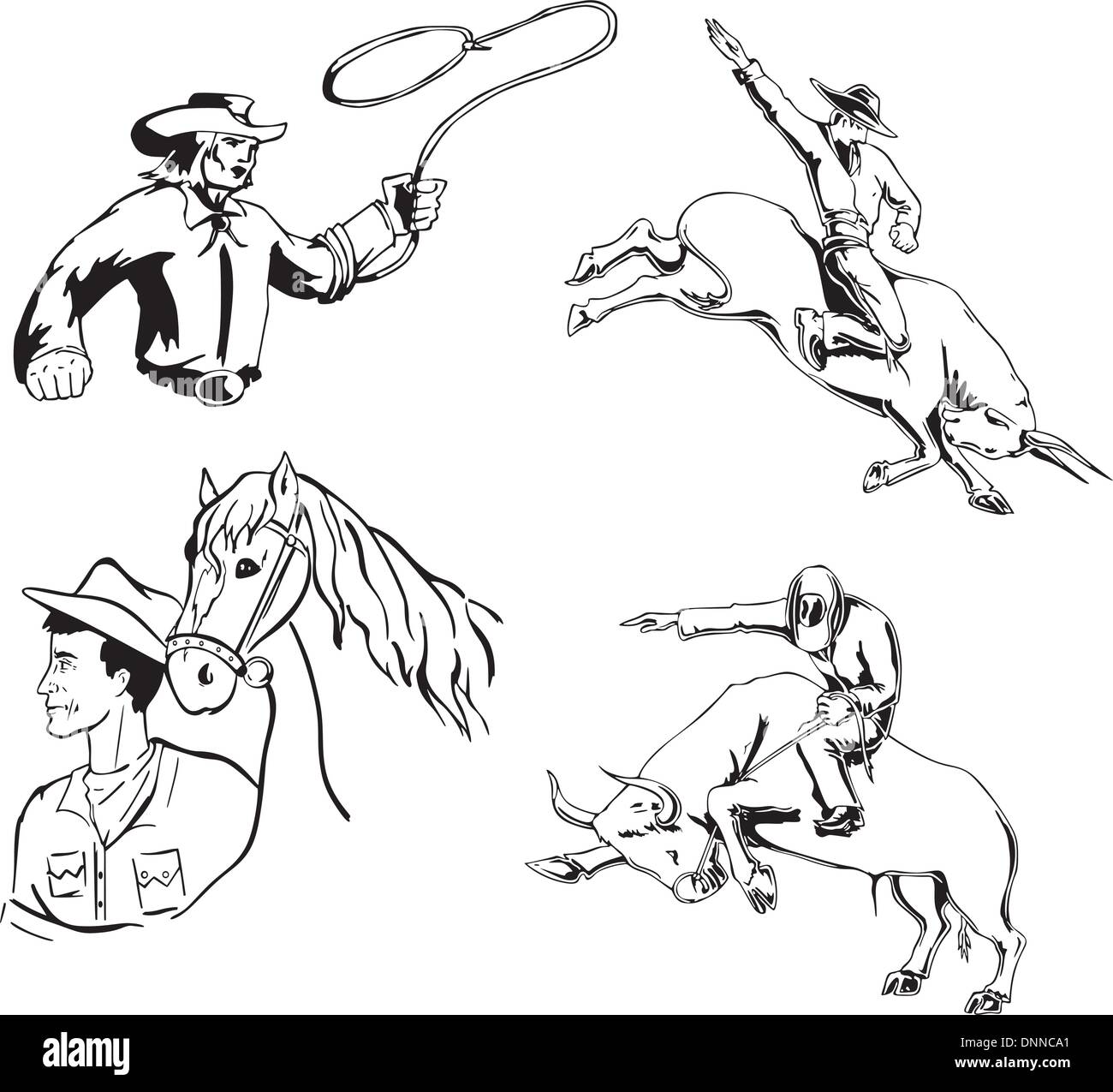 Cowboys Stock Vector Images - Alamy