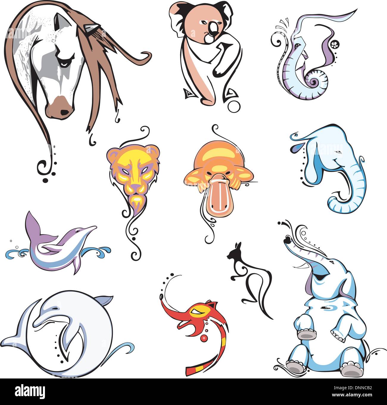 Stylized animals hi-res stock photography and images - Alamy