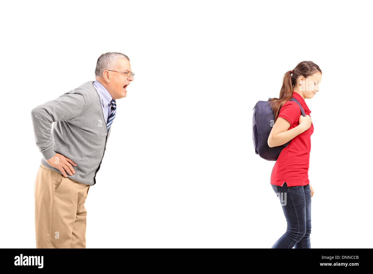Angry grandfather yelling at his granddaughter Stock Photo - Alamy