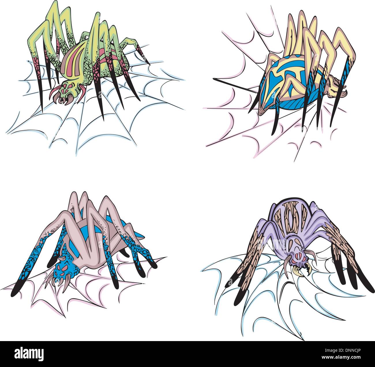 Spiders spider web vector set hi-res stock photography and images - Alamy
