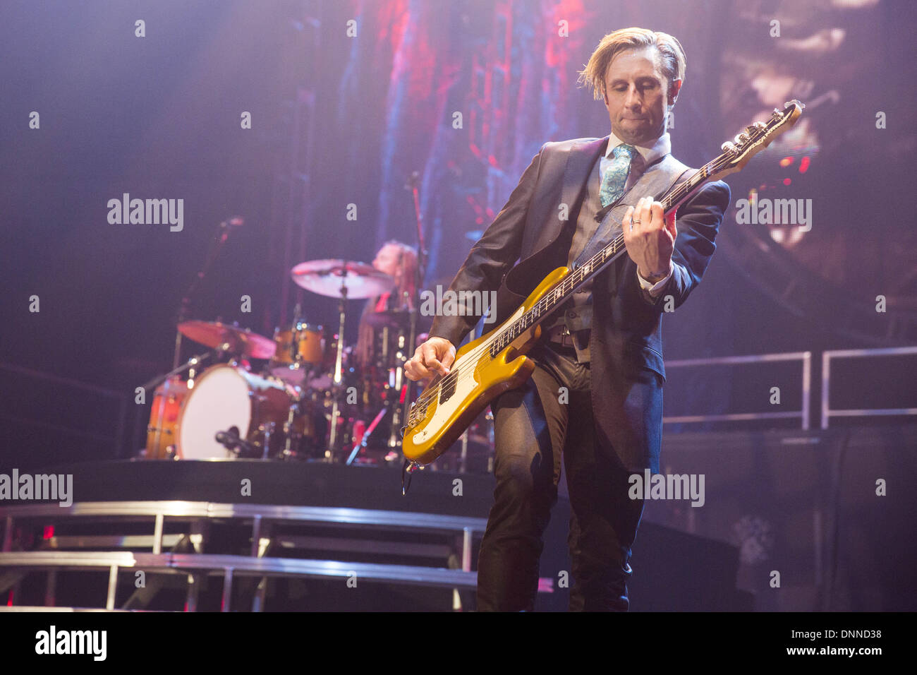 Madison, Wisconsin, USA. 2nd Feb, 2013. Bassist ERIC BASS of Shinedown ...
