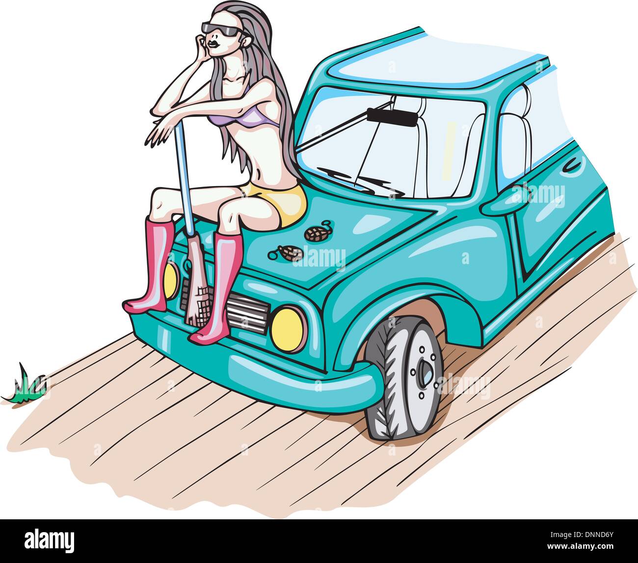 Beautiful woman sitting color Stock Vector Images - Alamy