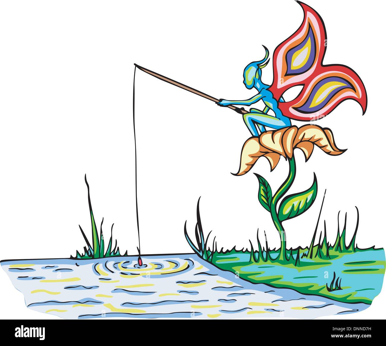 Elf Fishing Stock Vector Images - Alamy