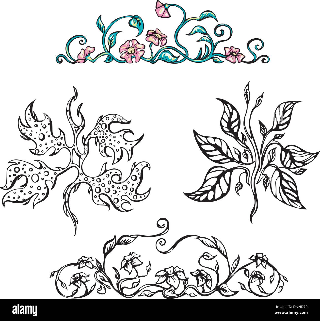 Floral ornamental patterns. Vector set Stock Vector Image & Art - Alamy
