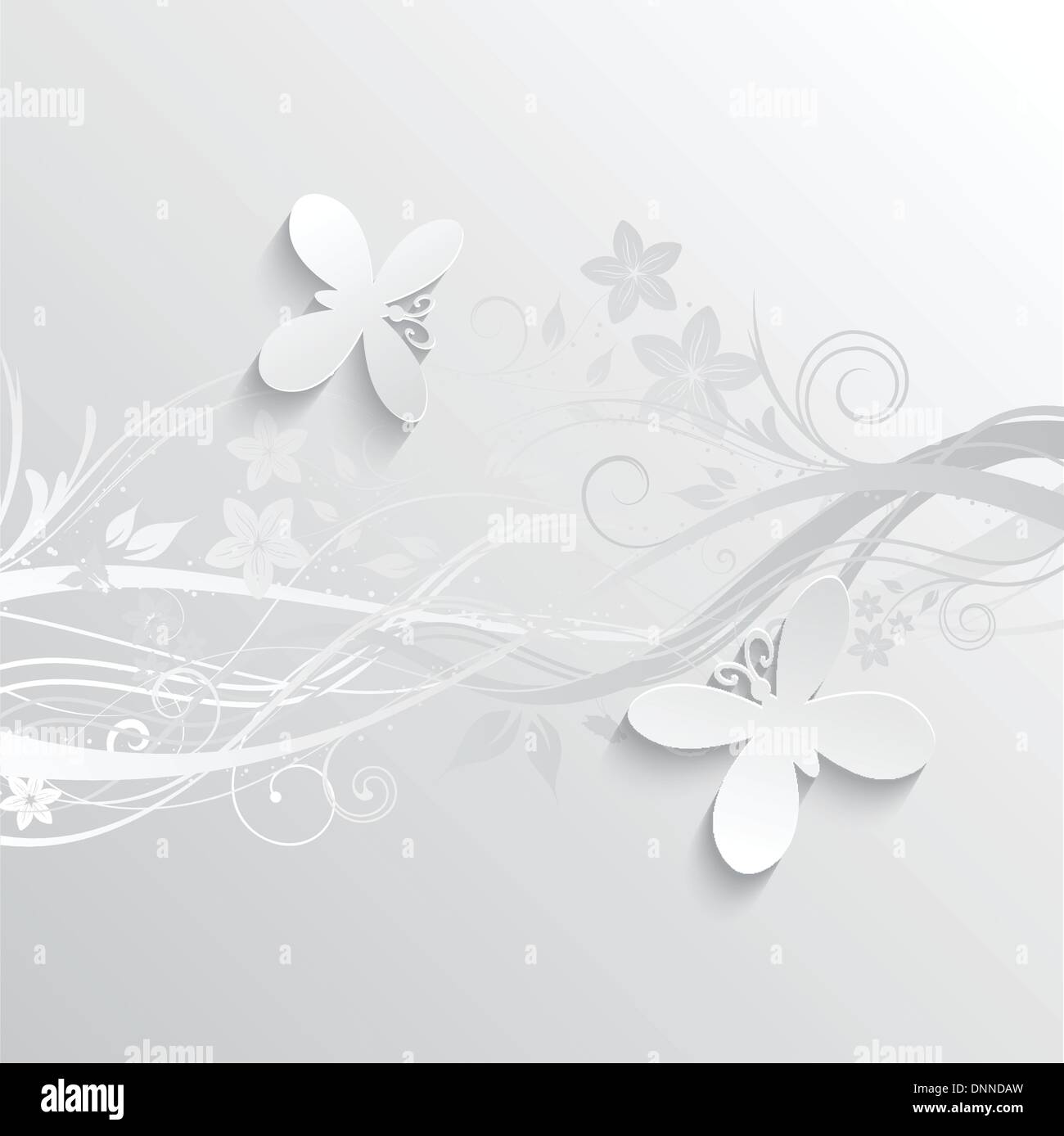 Decorative background with flowers and butterflies design Stock Vector ...